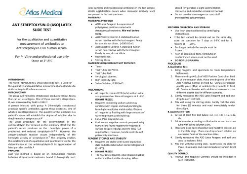 ANTISTREPTOLYSIN-O (ASO) LATEX SLIDE TEST - Atlas-site.co.uk