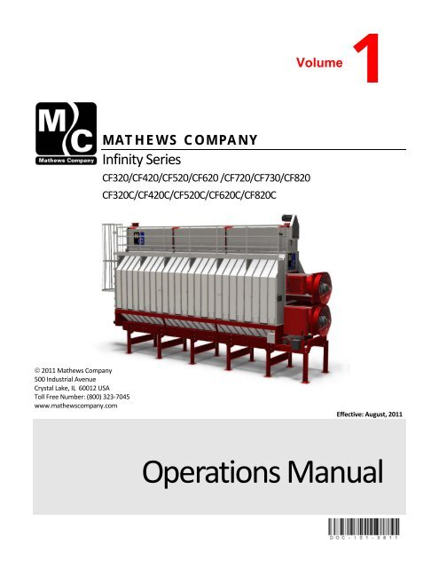 VOL 1 - INFINITY OPERATIONS MANUAL - Mathews Company