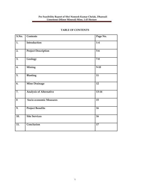 TABLE OF CONTENTS S.No. Contents Page No. 1 ... - Seiaacg.org