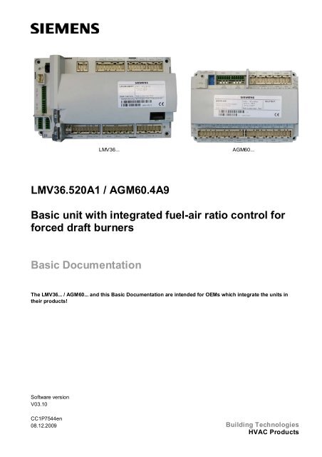 LMV36 Basic Documentation - Boilers Burners & Controls