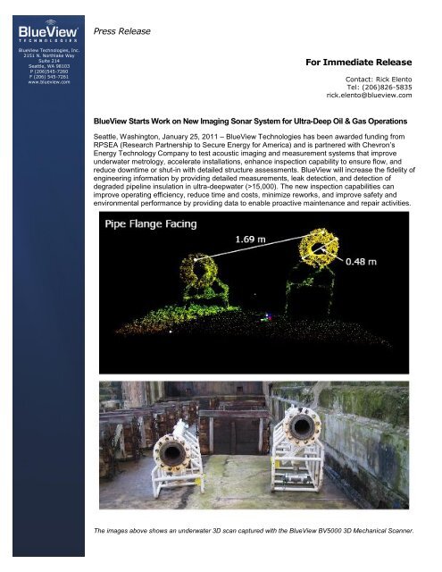 BlueView Starts Work on New Imaging Sonar System for Ultra-Deep ...
