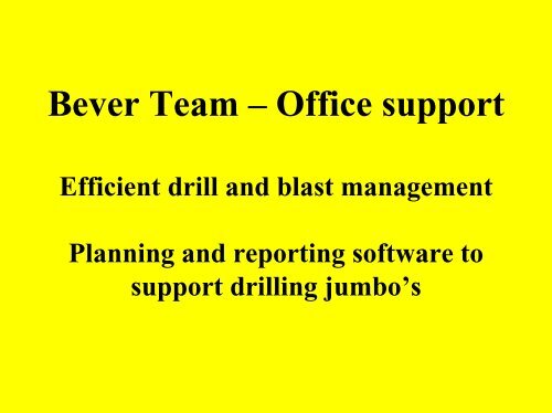 Bever Team planlegging og rapportering - Bever Control AS