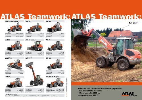 Technische Daten Prospekt AR 75T - ATLAS Hydraulikbagger