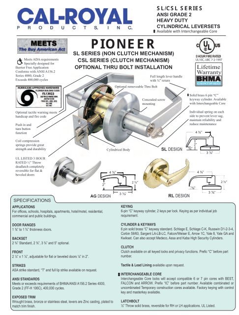 pioneer sl series - Cal-Royal