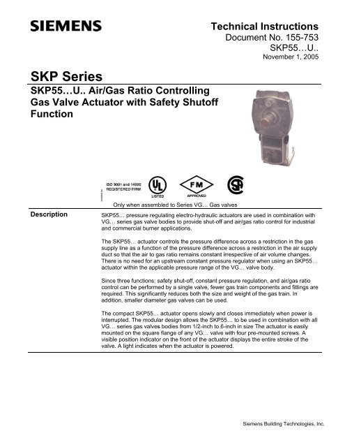 SKP Series Technical Instructions - Boilers Burners & Controls