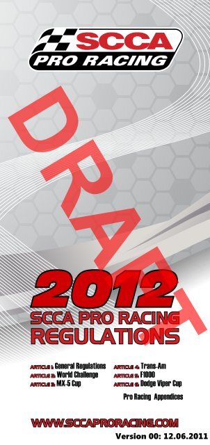 REGULATIONS - SCCA Pro Racing