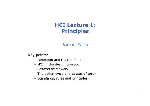 HCI Lecture 1: Principles