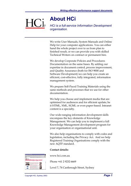 About HCi - Contract and permanent staff