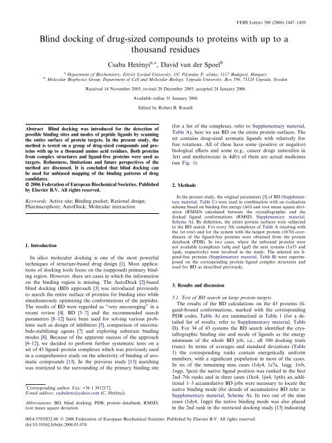 Blind docking of drug-sized compounds to proteins with up - AutoDock