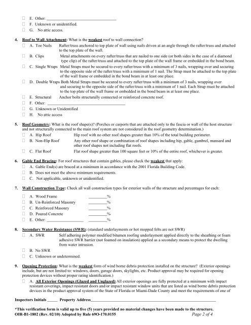 Uniform Mitigation Verification Inspection Form Fillable Free ...