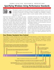 Specifying Windows and Doors Using Performance Standards