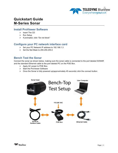 M Series Quick Start Guide - BlueView Technologies, Inc.