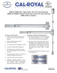 5000 & F5000 Series Rim Type Exit Device - Cal-Royal