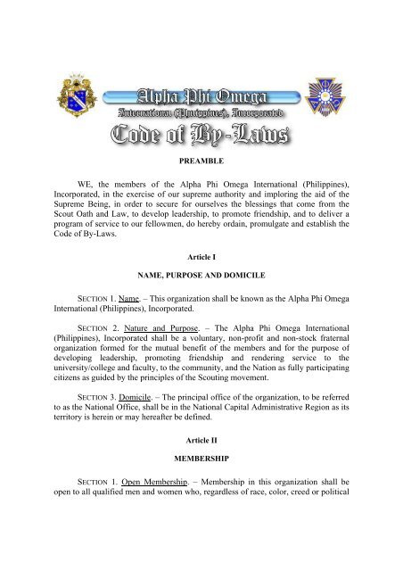 Alpha Phi Omega Letters