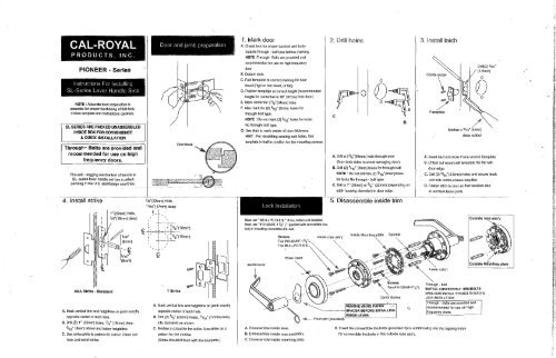Installation Instructions - Pioneer SL Series - Cal-Royal
