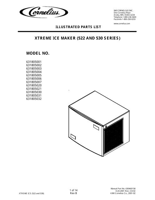XTREME ICE MAKER (522 AND 530 SERIES) MODEL NO.