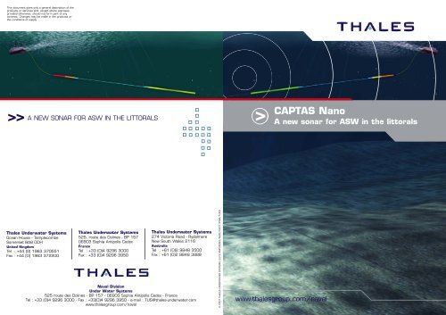 Thales CAPTAS Nano - Effective ASW for the Littorals