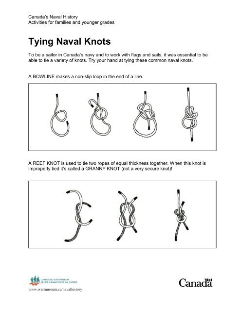 Tying Naval Knots (Download PDF) - Canadian War Museum