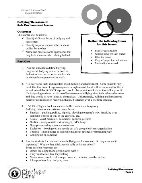 Bullying Lesson For High School Bullying Worksheets For Kids And Teens