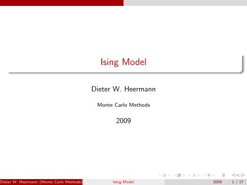 Applications: Ising Model - Heidelberg