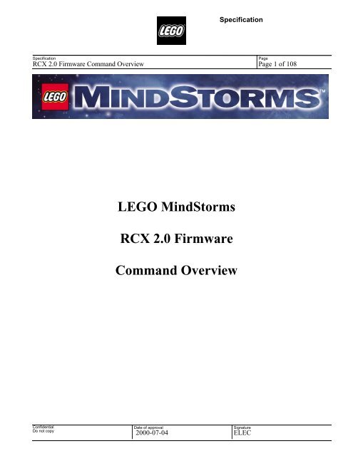 RCX 2.0 Firmware Command Overview