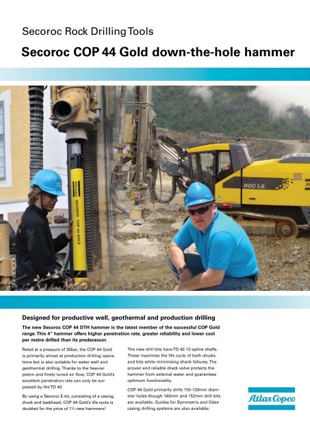Secoroc COP 44 Gold down-the-hole hammer - Carmina