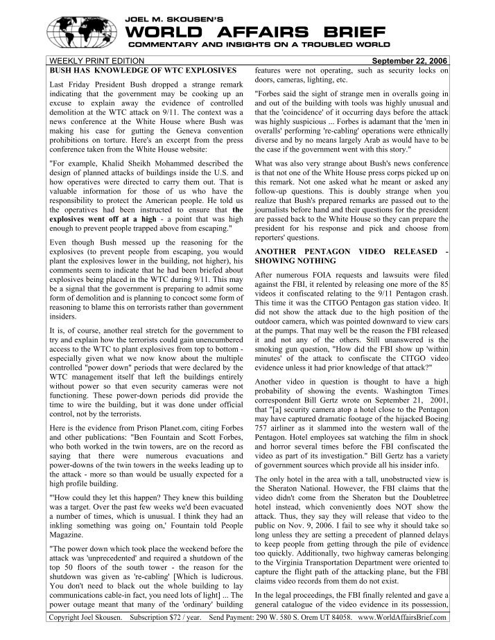 4 free Magazines from WORLDAFFAIRSBRIEF.COM