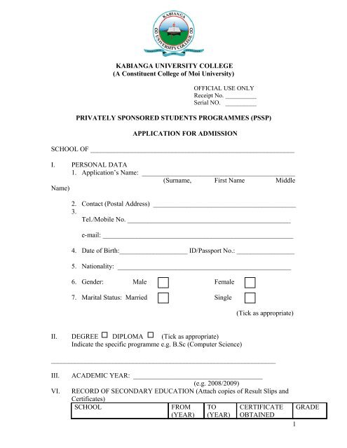 OFFICIAL USE ONLY - Kabianga