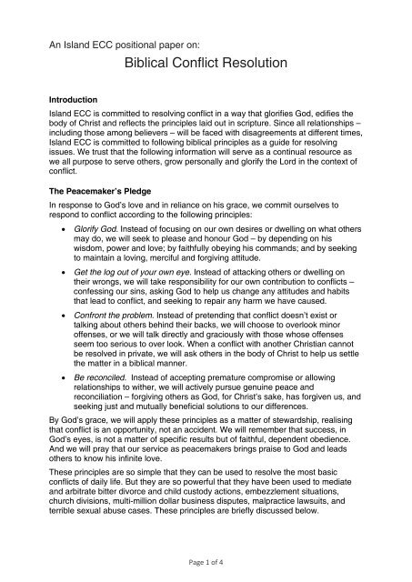 Biblical Conflict Resolution - Island ECC