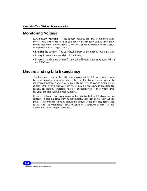 Maintaining Your
