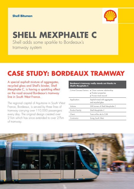 Shell Bitumen - Bordeaux Case Study - Shell Mexphalte C