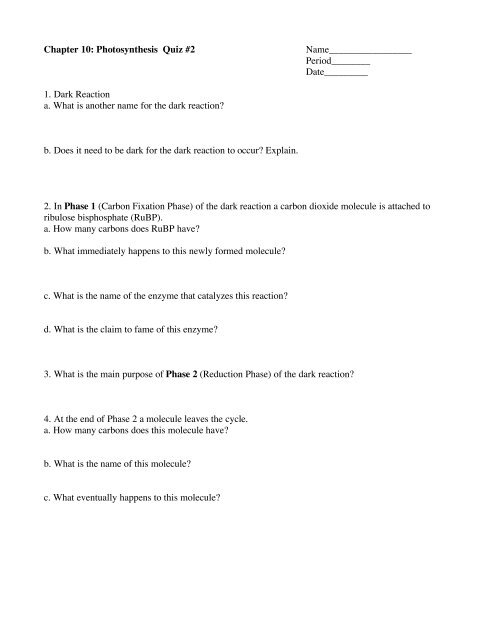 Chapter 10 Quiz #2