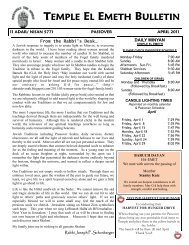 TEMPLE EL EMETH BULLETIN