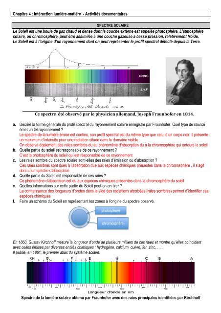 TD spectre solaire cor - S. Tatulli