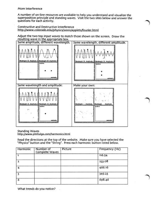 Wave Interference Worksheet