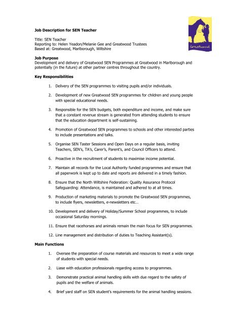 Job Description For SEN Teacher Title SEN Teacher Greatwood job-description-for-sen-teacher-title-sen-teacher-greatwood