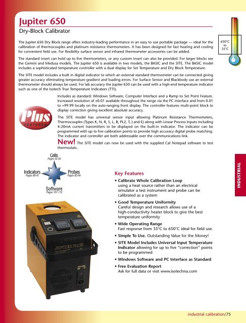 Isotech Jupiter 650 Dry Block Calibrator Data Sheet PDF - Instrumart