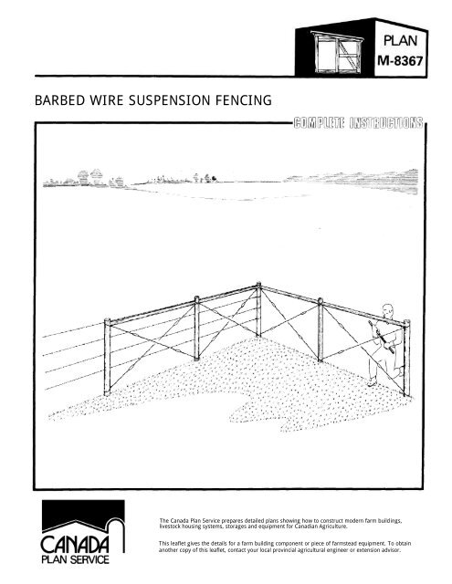 Barbed Wire Suspension Fencing Leaflet - Canada Plan Service ...