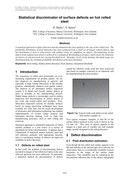 Statistical Discriminator of Surface Defects on Hot Rolled Steel