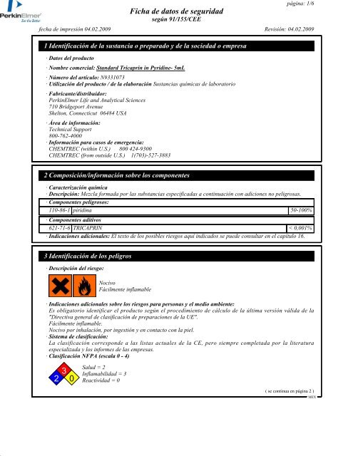 Ficha de datos de seguridad