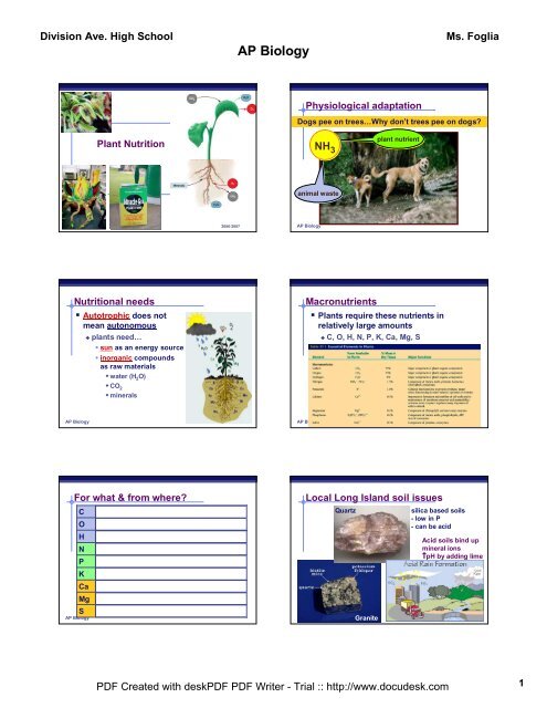 chapter 37 plant nutrition.pdf - Lincoln AP Biology - home