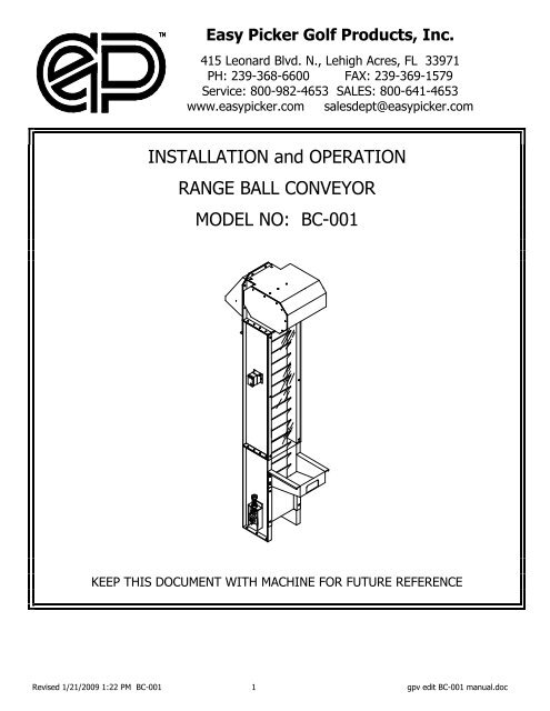 BC-001 - Easy Picker Golf Products