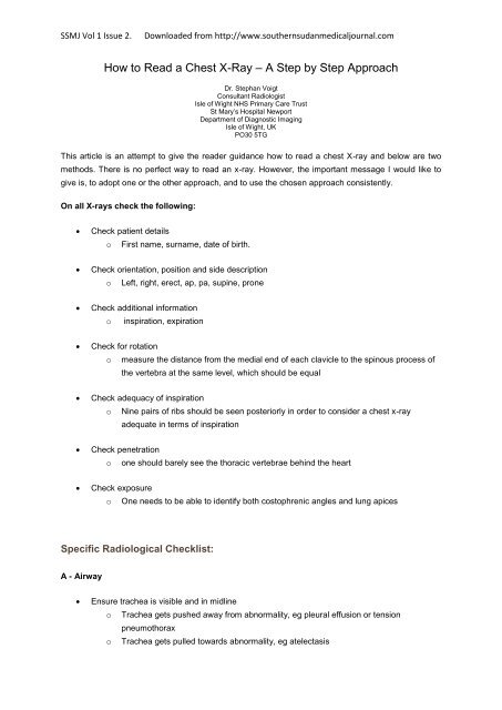 How to Read a Chest X-Ray â A Step by Step Approach