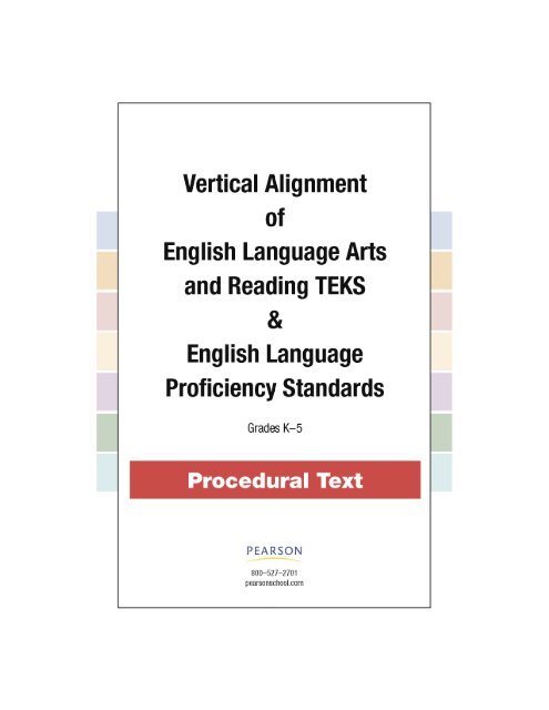 Vertical Alignment of English Language Arts and Reading TEKS ...