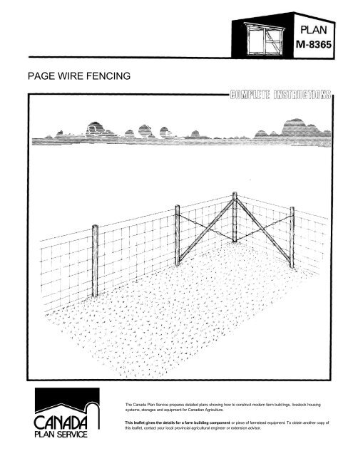 Page Wire Fencing Leaflet (Metric and Imperial) - Canada Plan ...