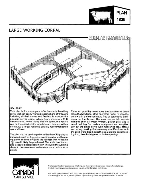 Large Working Corral Leaflet (Imperial) - Canada Plan Service ...