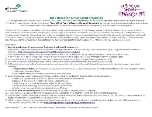 Junior Agent of Change - Girl Scouts of Eastern Missouri