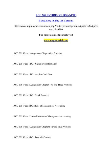 ACC 206 ENTIRE COURSE(NEW)/Uoptutorial