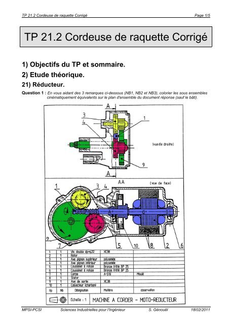 TP 21.2 Cordeuse de raquette CorrigÃ© - Stephane Genouel.