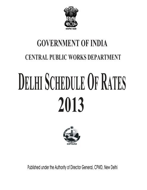 Delhi Schedule Rate Cpwd gov in